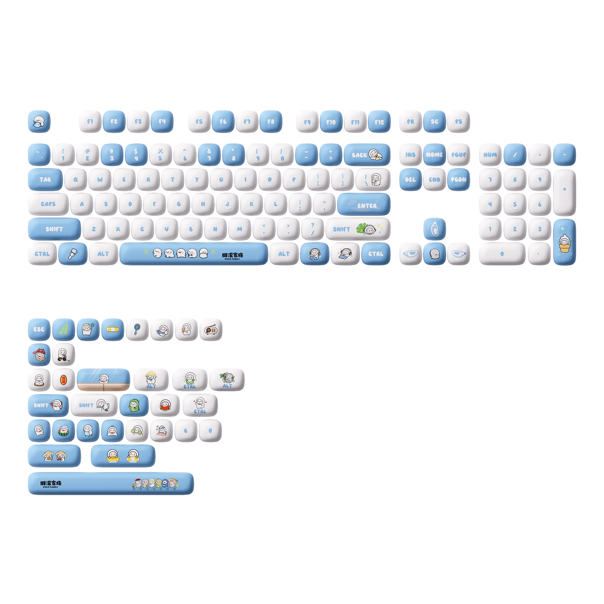 POCO Family - POCO 물개 키캡 세트 (136 키) – Akko Korea